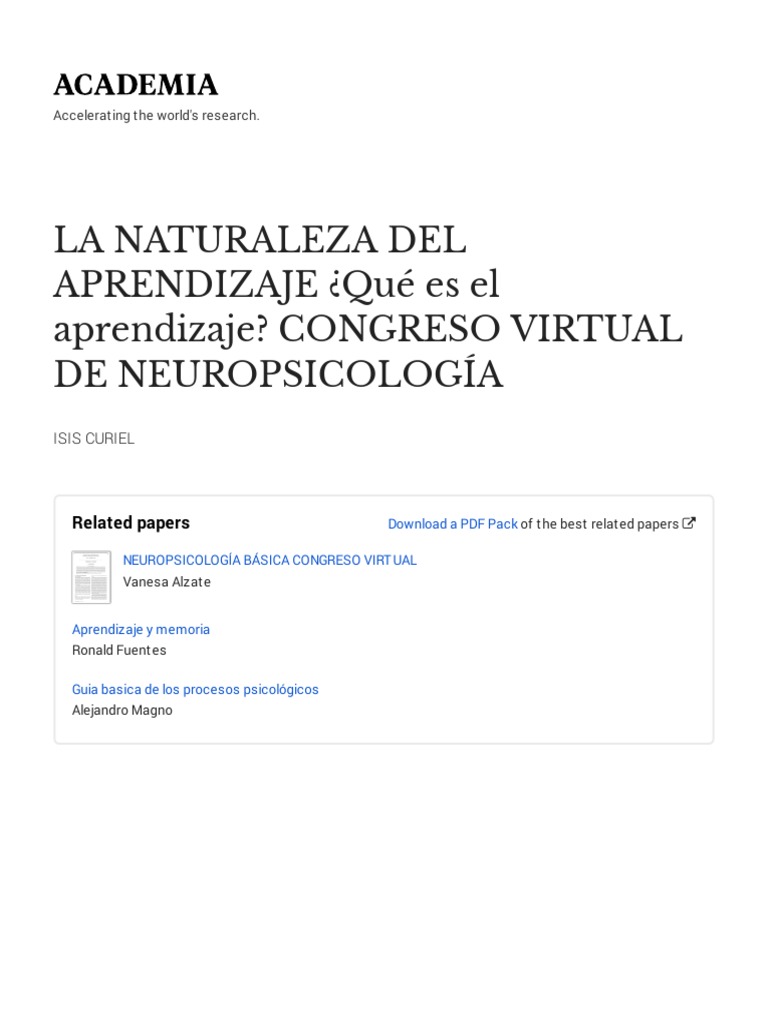 Memorización y Aprendizaje | PDF | Aprendizaje | Memoria