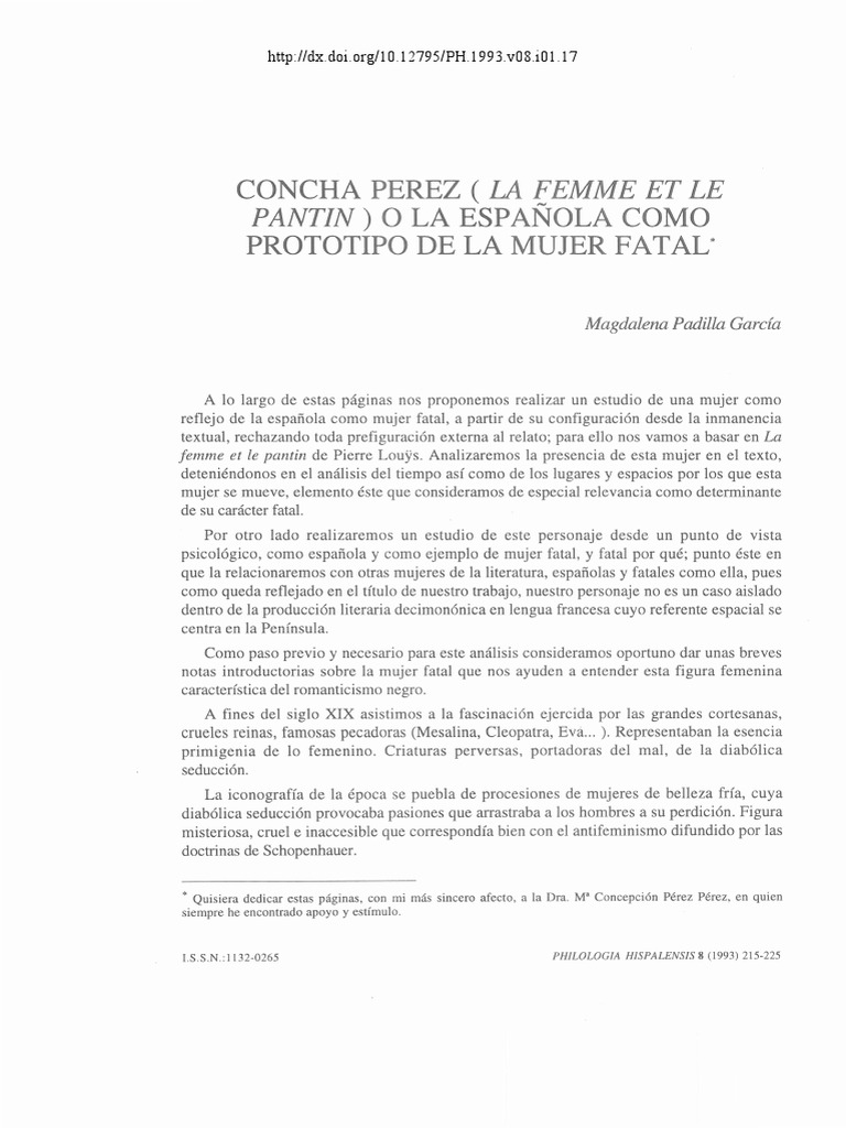La Feme Et Le Pantin Análisis 12 P | PDF | Carmen | Mujer