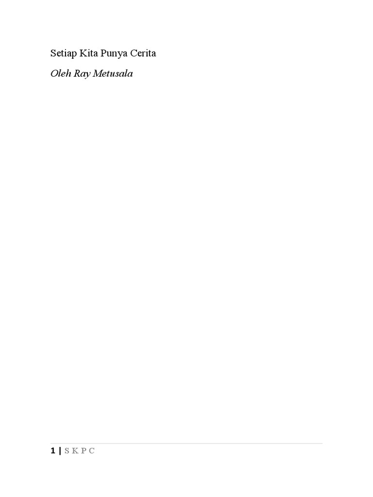 Naskah Buku Setiap Kita Punya Cerita | PDF