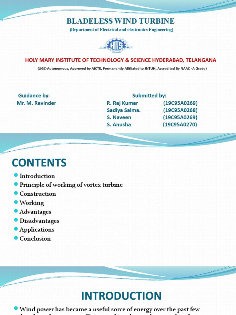 An Analysis of a Bladeless Wind Turbine Design Utilizing Vortex Induced Vibrations | PDF | Wind ...