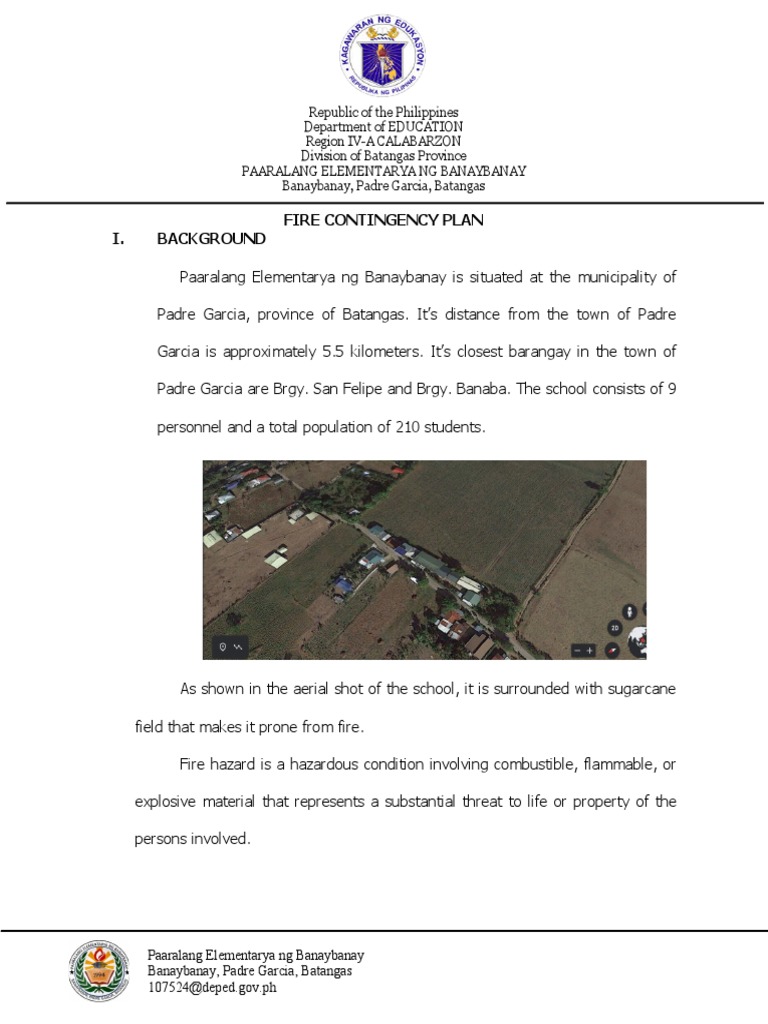 Fire Contingency Plan | PDF | Fire Safety | Emergency Management