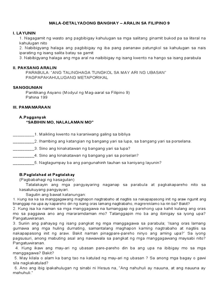 Lesson Plan-F2f-Peb 28, 2022 | PDF