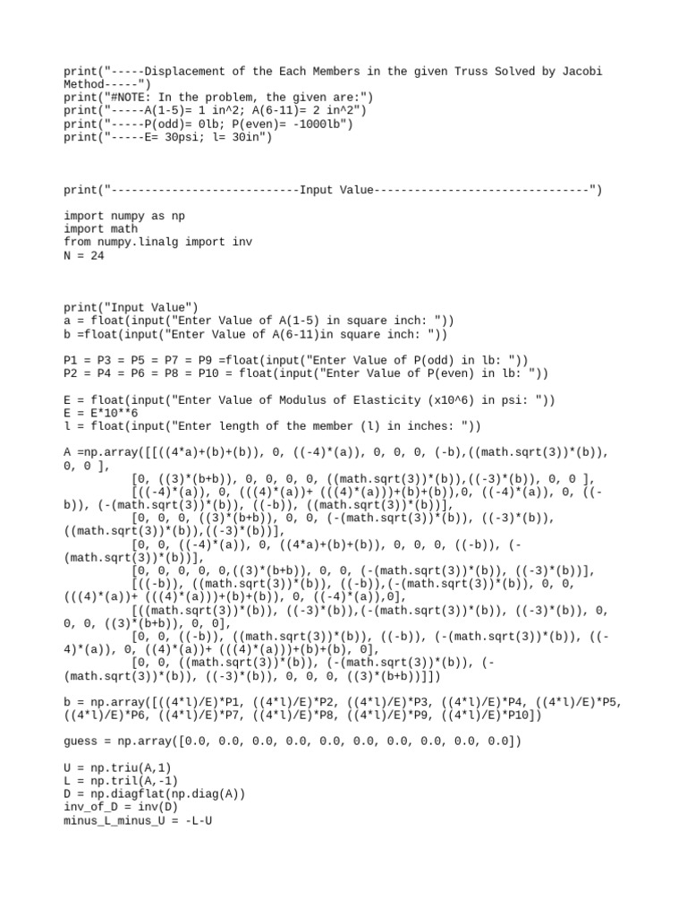 Part1 Code | PDF | Integrated Truss Structure