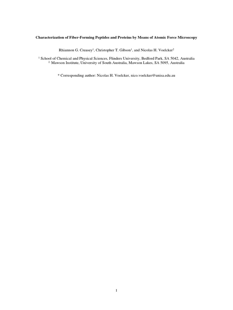AFM for Protein Fiber Analysis | PDF | Atomic Force Microscopy | Microscopy
