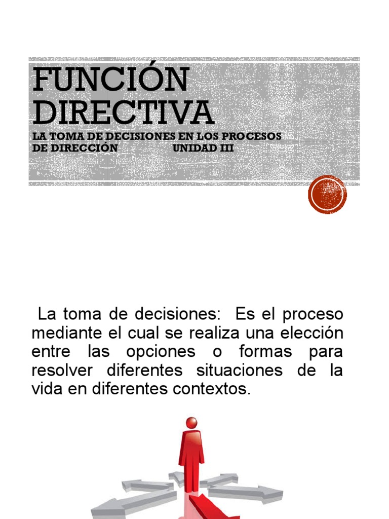 Función Directiva | PDF | Toma de decisiones | Liderazgo