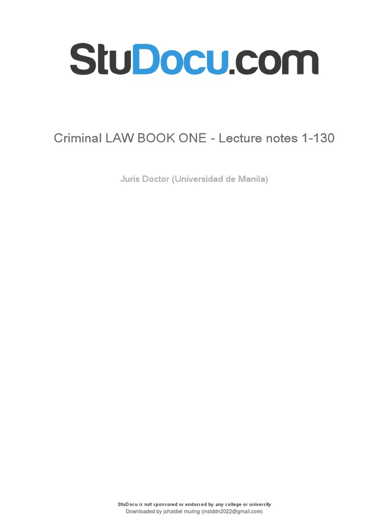 Criminal Law Book One Lecture Notes 1 130 | PDF | Ex Post Facto Law ...