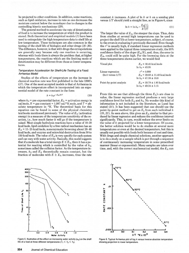 Application Chemical Kinetics To Deterioration of Foods - 7-End | PDF ...