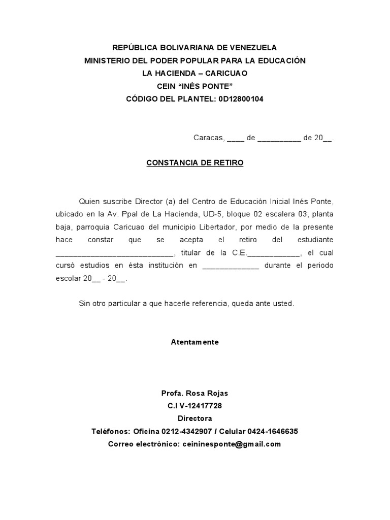 Constancia de Retiro | PDF