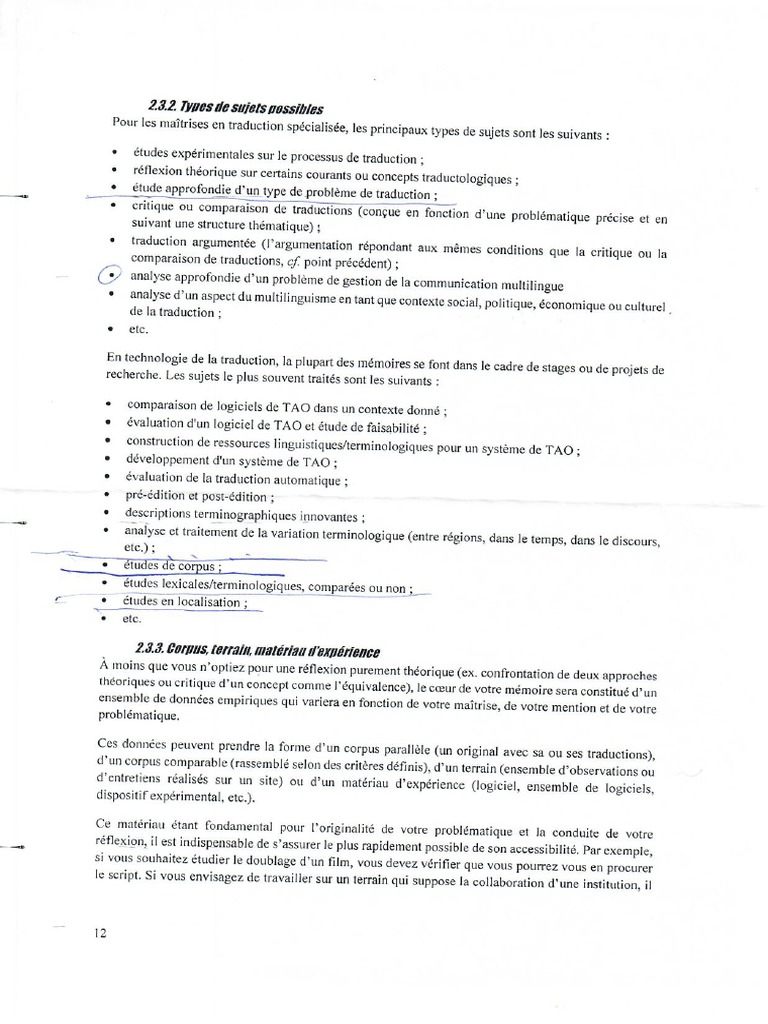 Types de Sujets | PDF