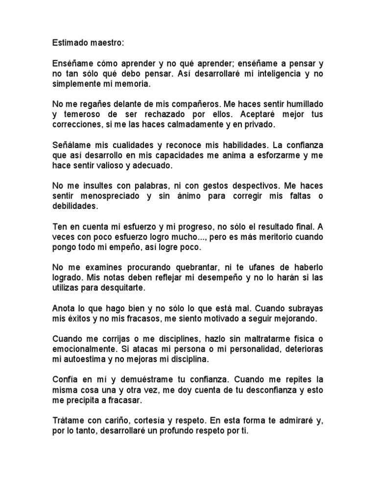 Carta A Un Maestro | PDF