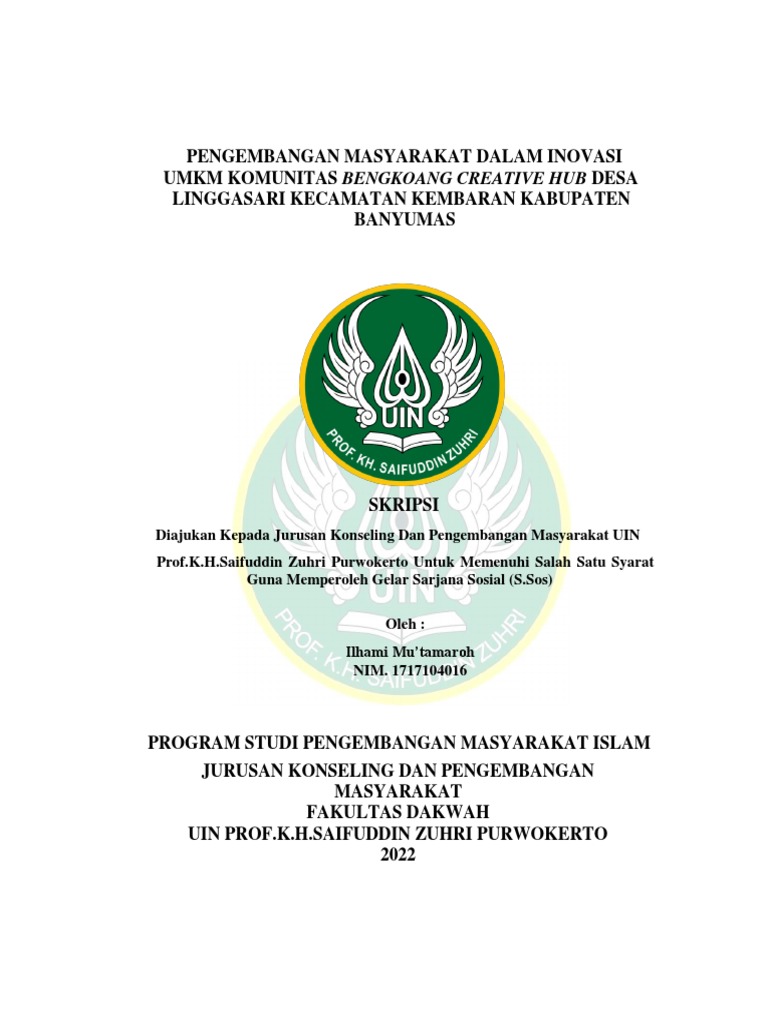 Ilhami Mu'tamaroh - Pengembangan Masyarakat Dalam UMKM Komunitas ...