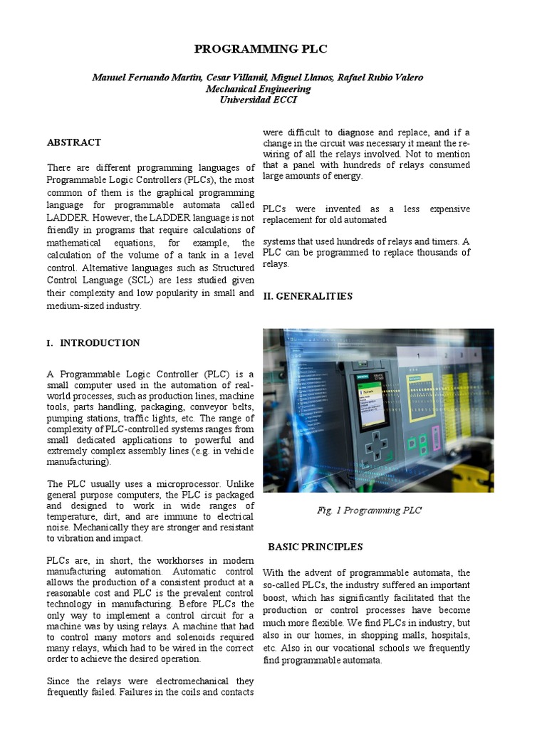 Articulo Ingles Programacion PLC | Download Free PDF | Programmable Logic Controller | Relay