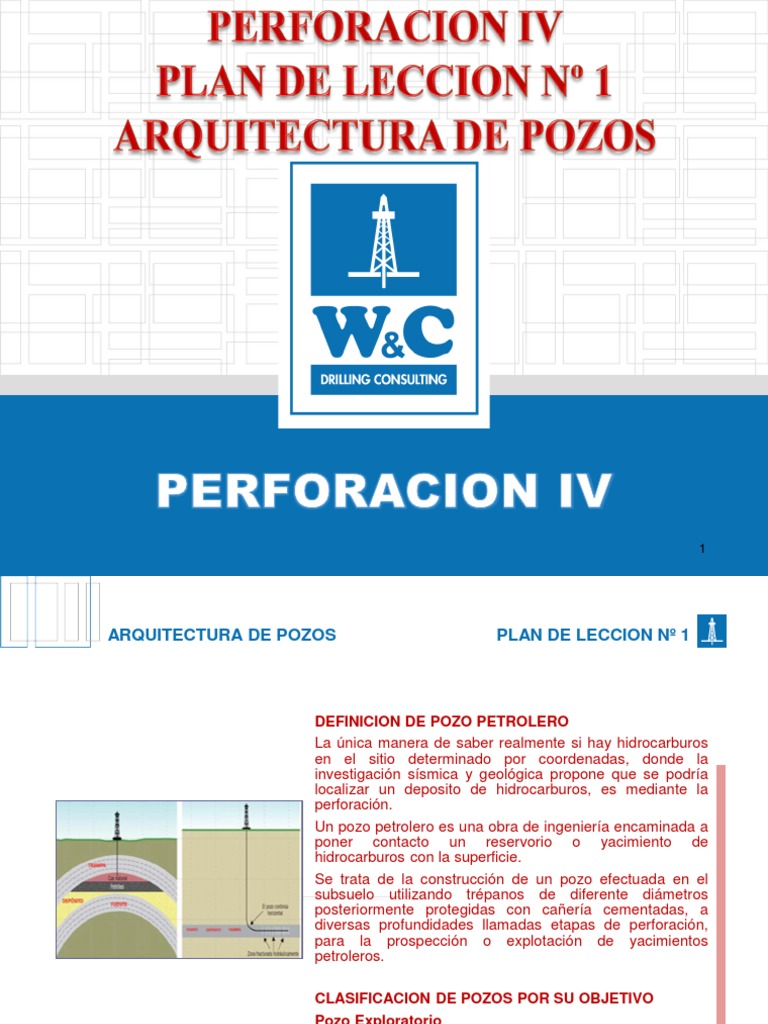 Plan de Leccion #1 ARQUITECTURA DE POZOS PETROLEROS | PDF | Pozo de ...