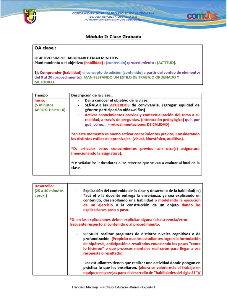 Clase Grabada 1 | PDF | Maestros | Método de enseñanza