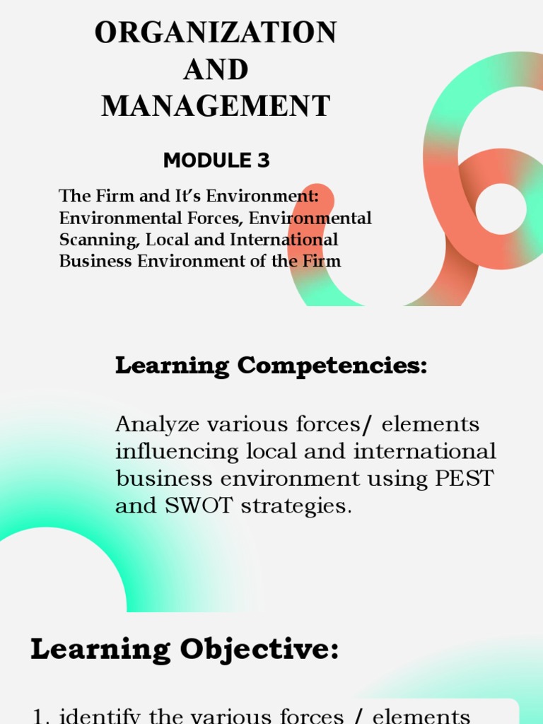O&m PPT Module 3 2022 2023 | PDF | Swot Analysis | Business