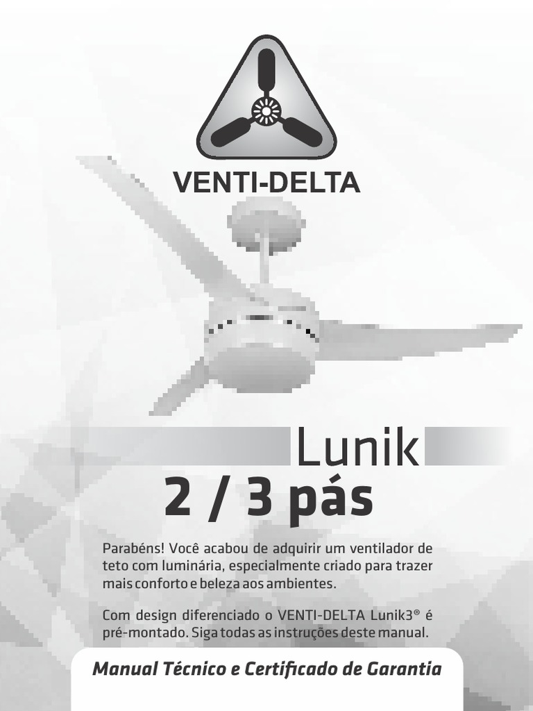 Manual Ventidelta Lunik 2 3 | PDF | Parafuso | Engenharia Elétrica