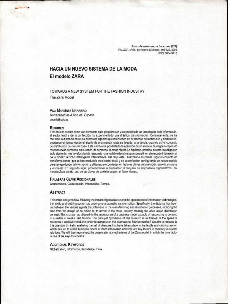 El modelo Zara y la moda rápida | PDF | Mercado (economía) | Marketing