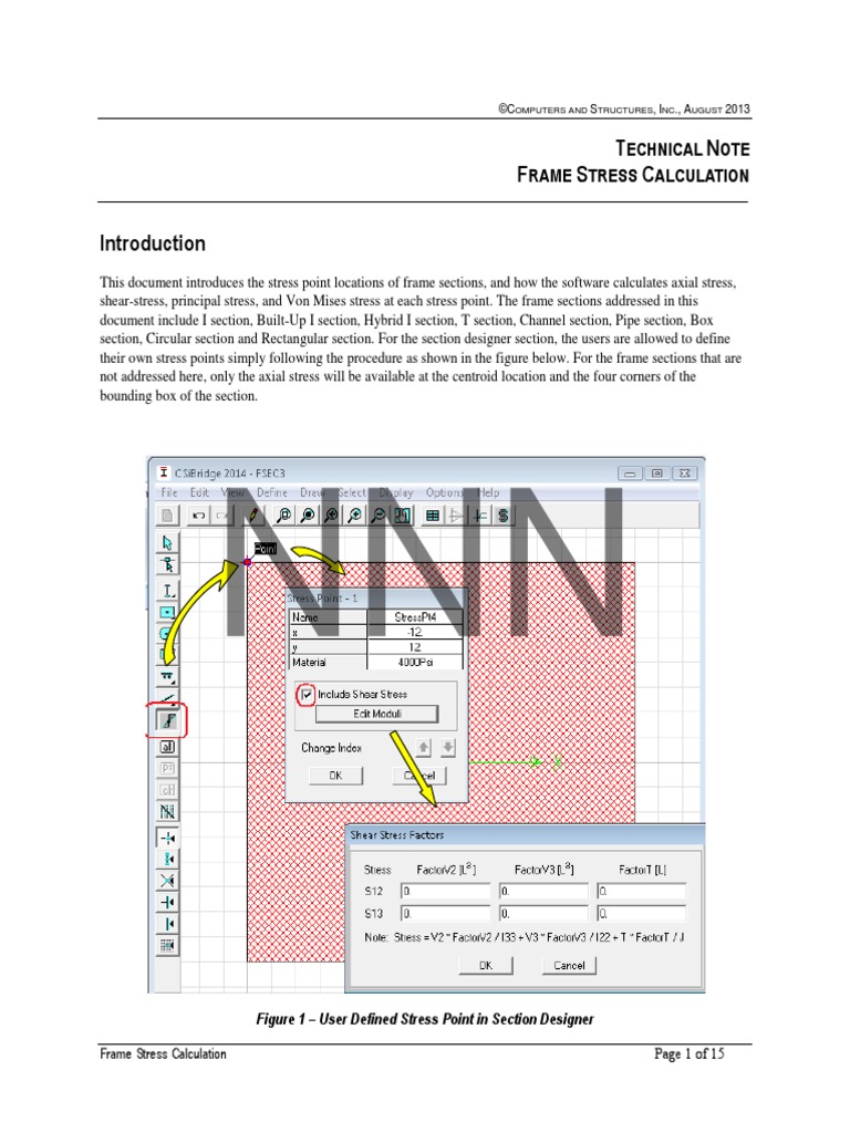 Frame Stress Calculation | PDF | Stress (Mechanics) | Shear Stress