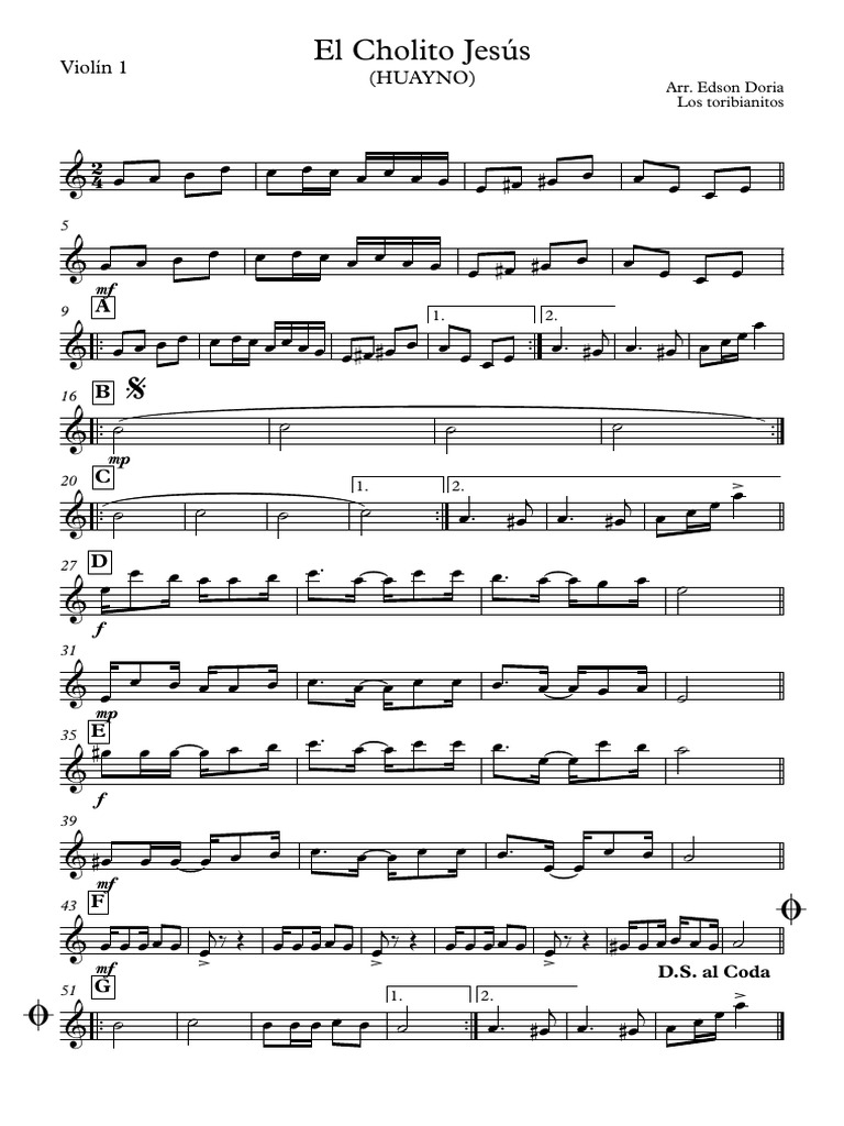El Cholito Jesús - Violín 1 | PDF