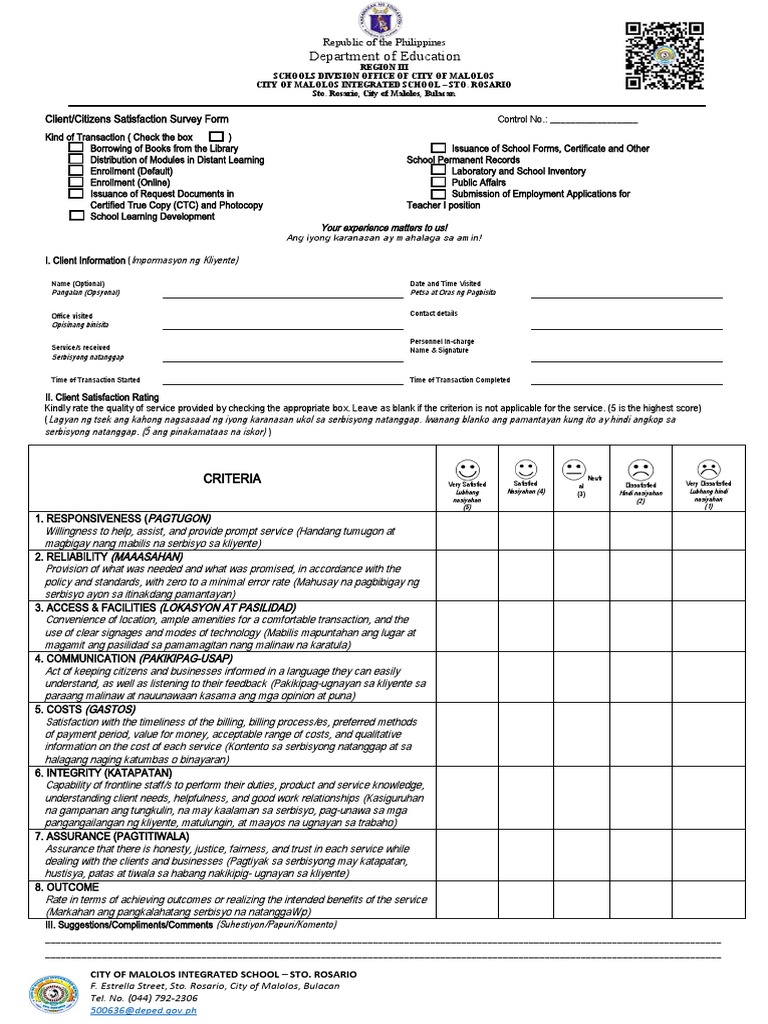 Client Customer Feedback Survey Form New | PDF | Business