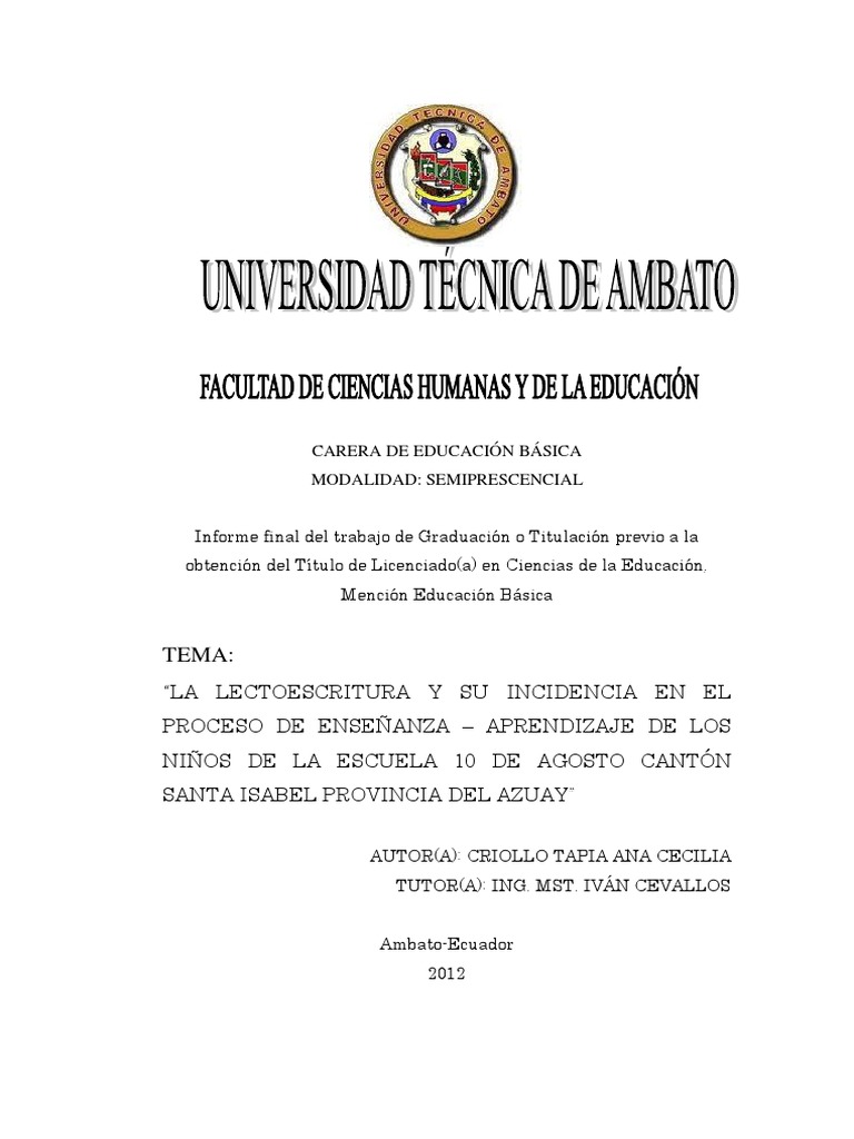 Lec Toes Cri Tura | PDF | Método de enseñanza | Aprendizaje