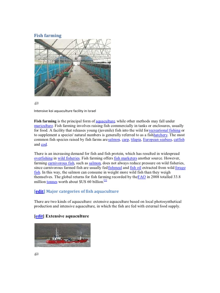 Fish Farming | PDF | Aquaculture | Edible Fish