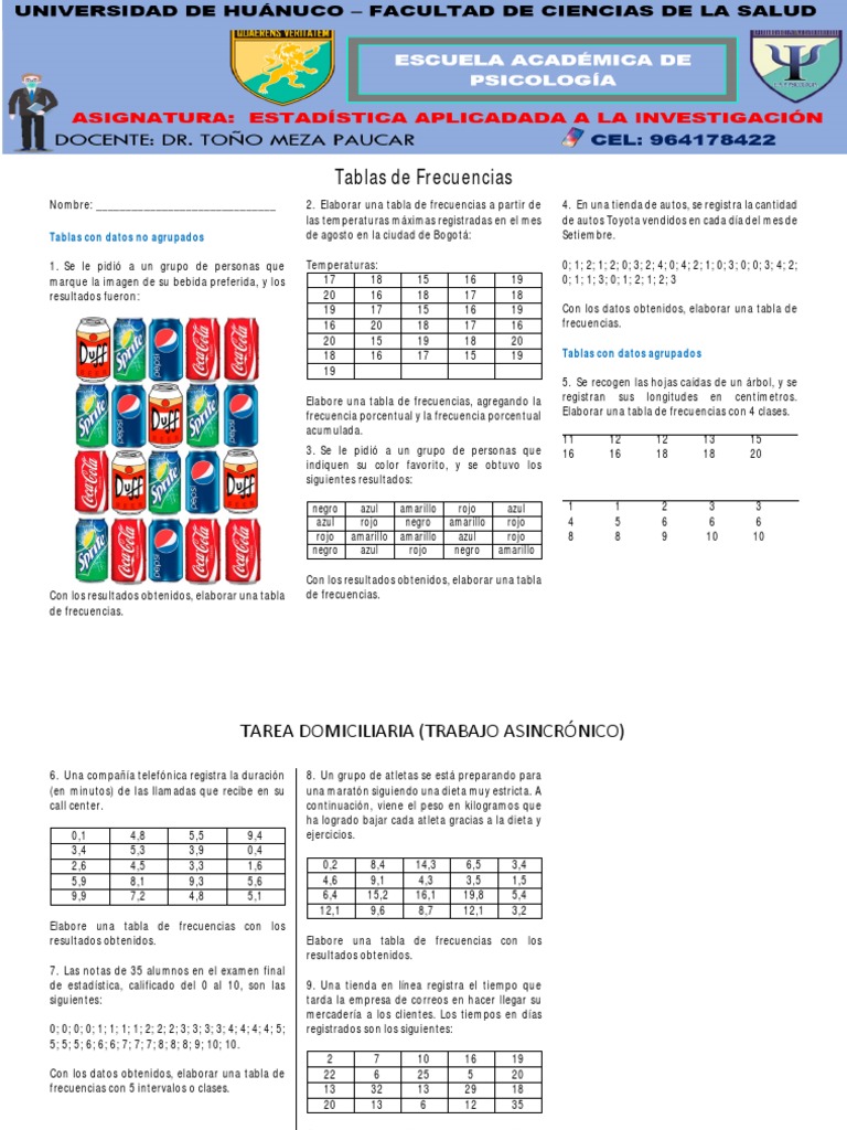 Ejercicios de Tabla de Frecuencias | PDF