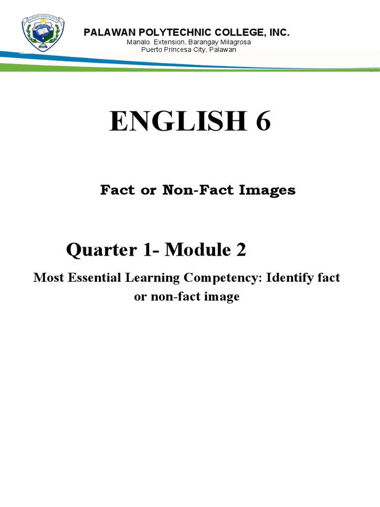 ENGLISH 6 - Q1 - W1 - Mod2 - Identifying Fact or Nonfact | PDF ...