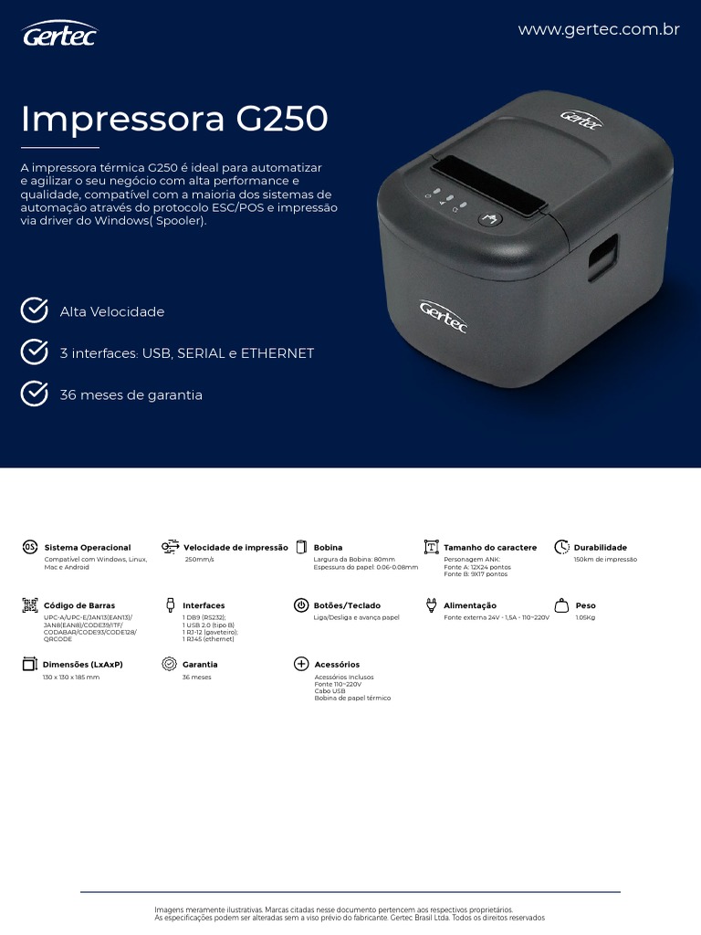 Impressora G250 | PDF | Informática | Software de sistema