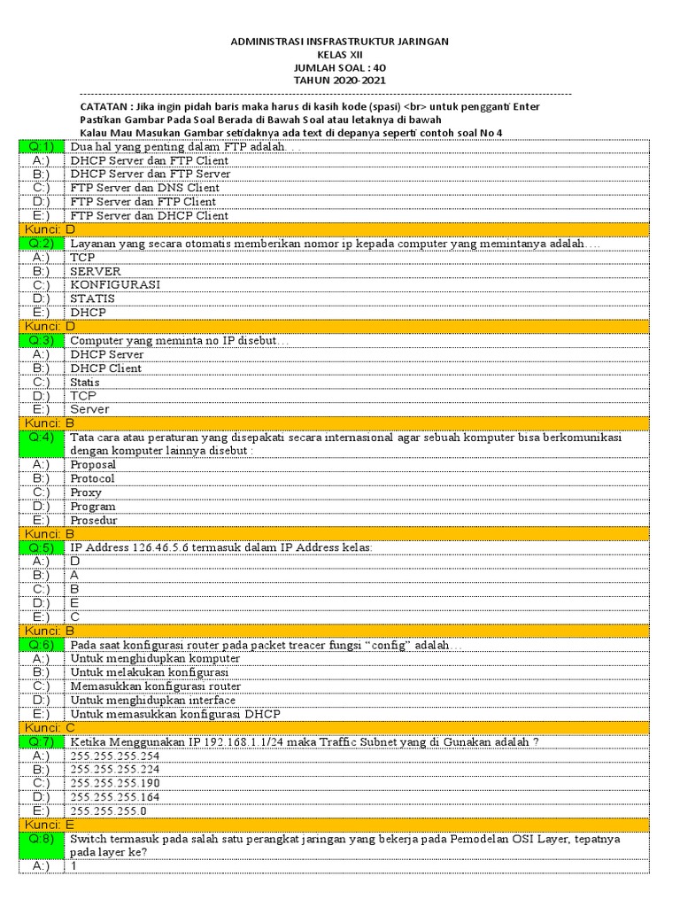 Contoh Soal PG SMK | PDF