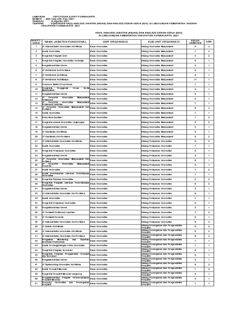 Format Isian Anjab ABK-dinkes 2022 | PDF