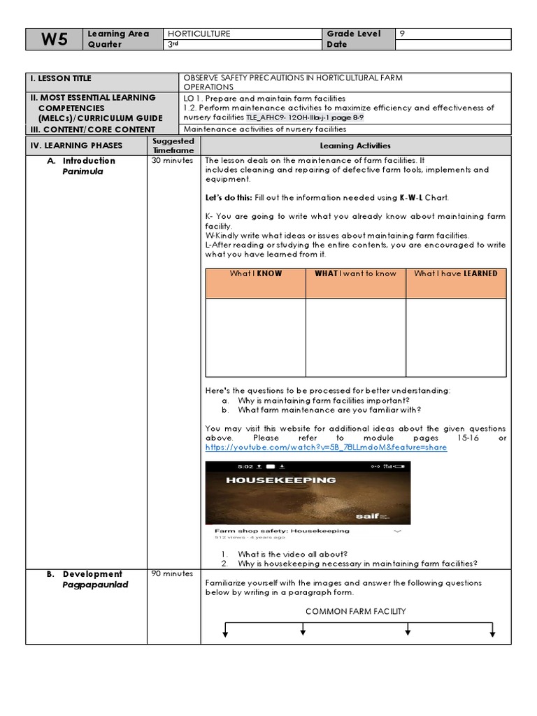 Grade 9 - Acp Leap Week 5 | Download Free PDF | Housekeeping | Learning