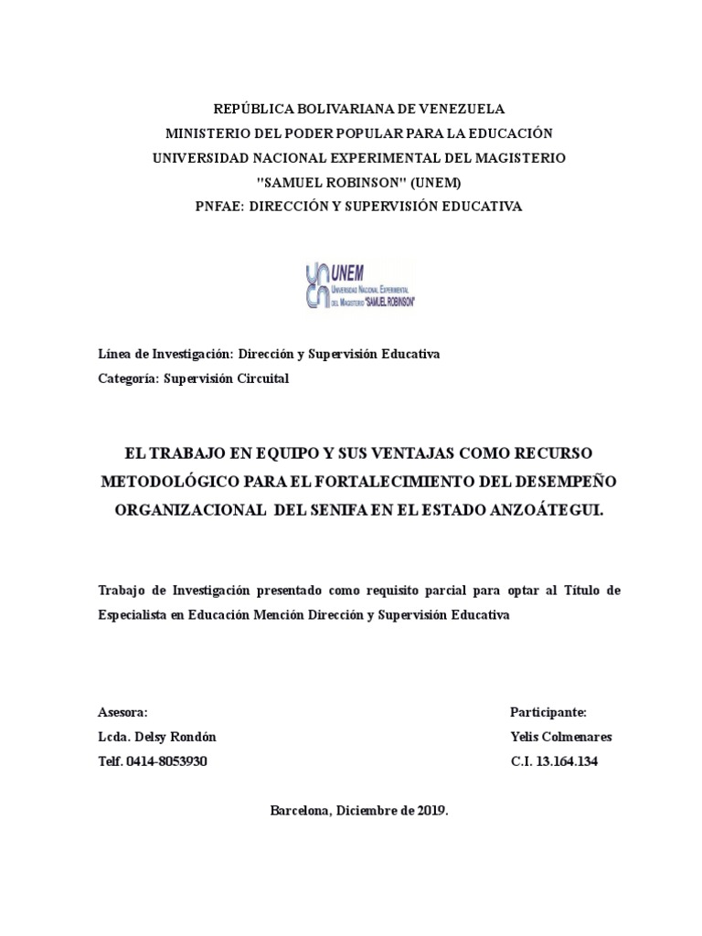 Ventajas del Trabajo en Equipo en SENIFA | PDF | Negocios