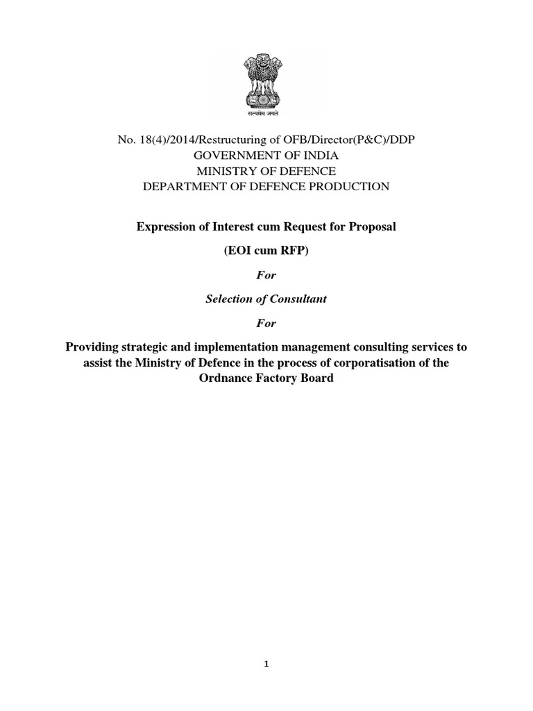 EOI OFB Final - 06072020 | Download Free PDF | Request For Proposal ...