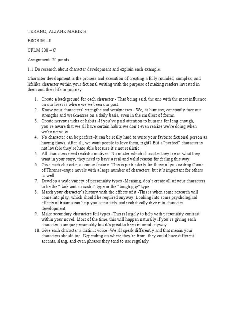 CFLM 200 C Terano Aljane Marie H. | PDF | Language Arts & Discipline | Self-Improvement