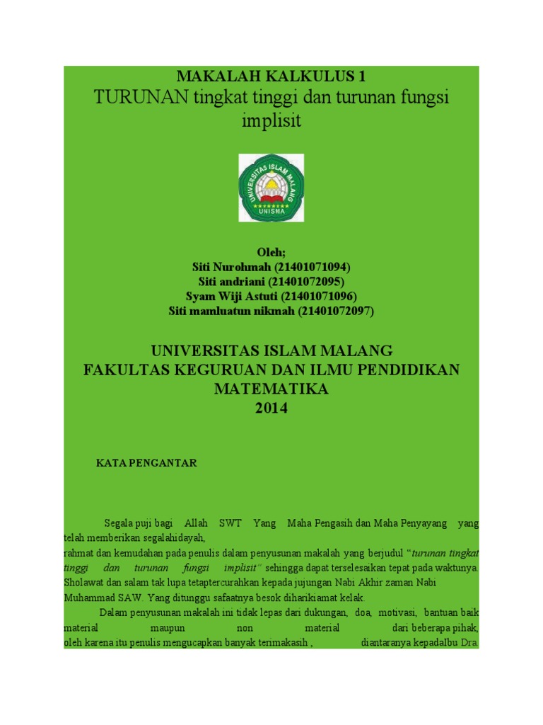 Makalah Kalkulus 1 | PDF