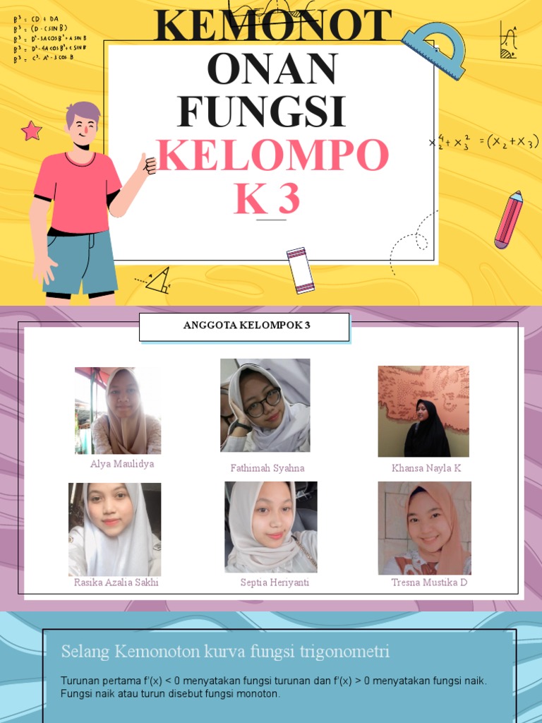 Selang Kemonotonan Fungsi KLMPK 3 12 Mipa 1 | PDF