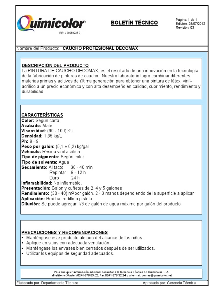 Caucho Profesional Decomax | PDF