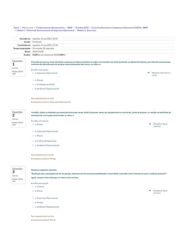 Resposta Sgso Modulo 1 | PDF