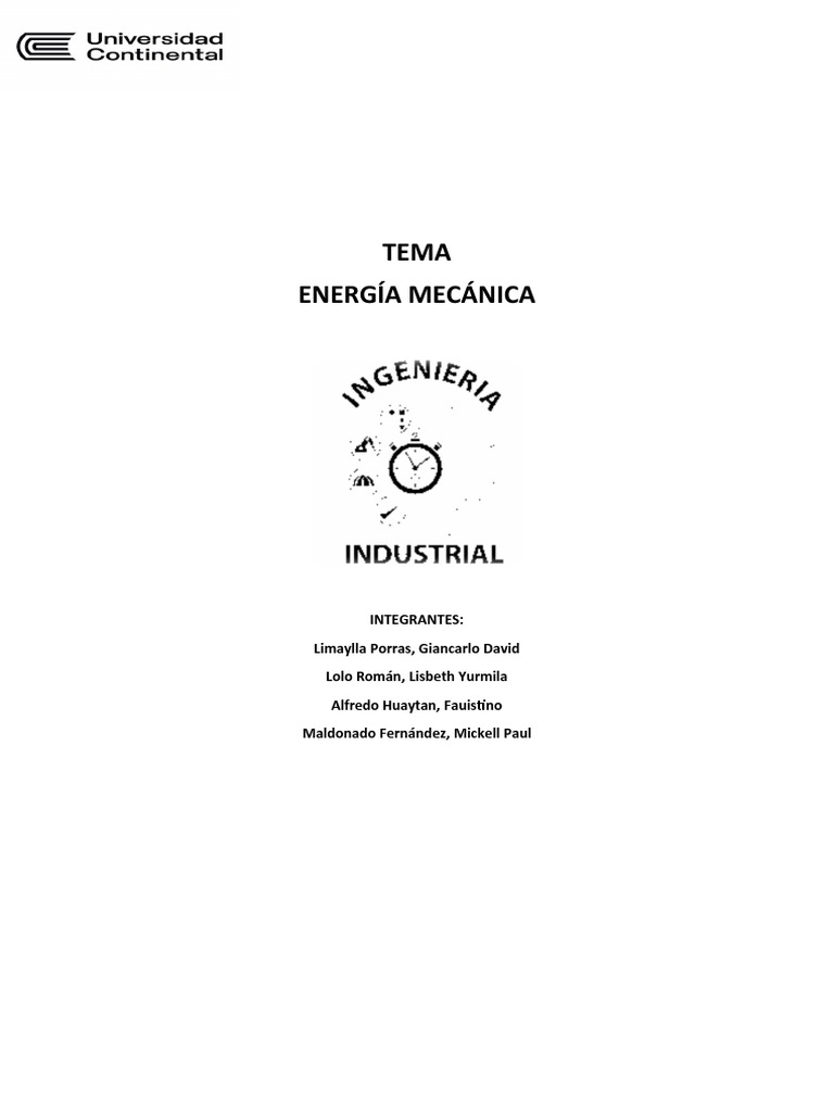Informe Energia Mecanica Pa3 Fisica I | PDF | Energía potencial | Energía cinética