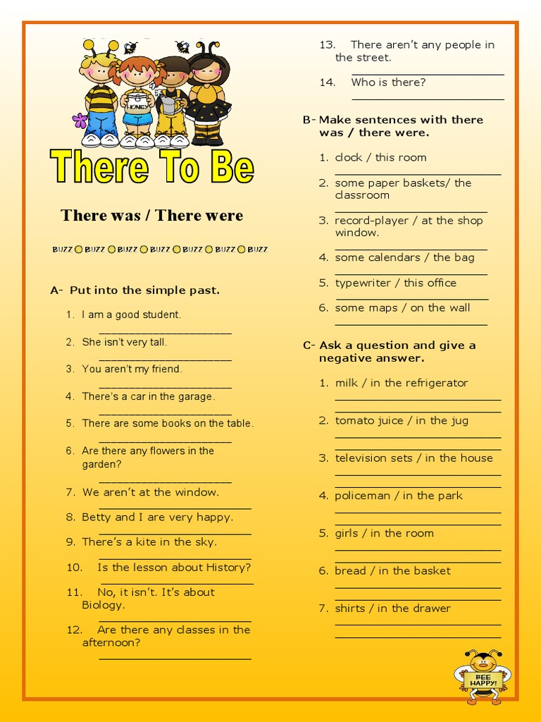 There Was There Were Exercises | PDF