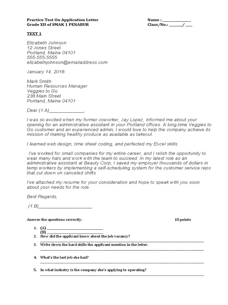 Practice Test On Application Letter | PDF | Brand | World Wide Web