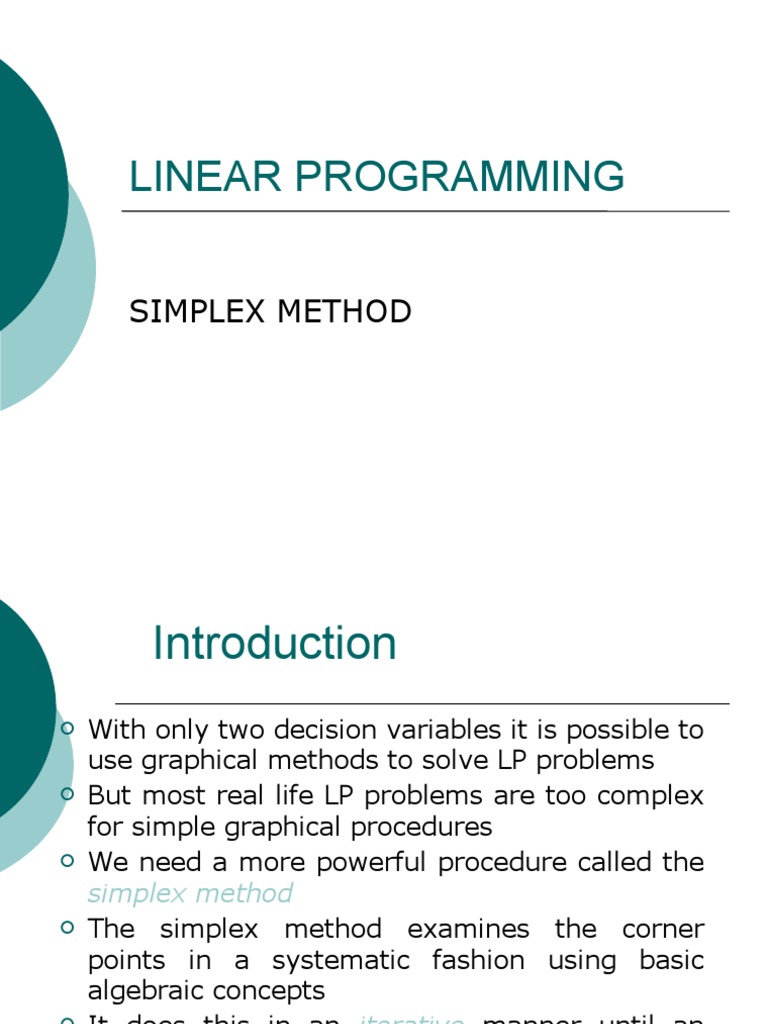 CH 3 Simplex Method | PDF | Mathematical Optimization | Mathematical ...