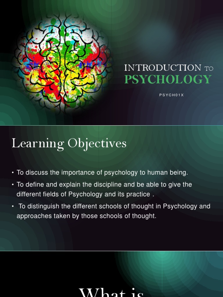 01 Intro To Psychology | PDF | Psychology | Cognitive Science