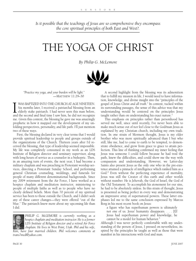 The Yoga of Christ | PDF | Yoga | Jesus