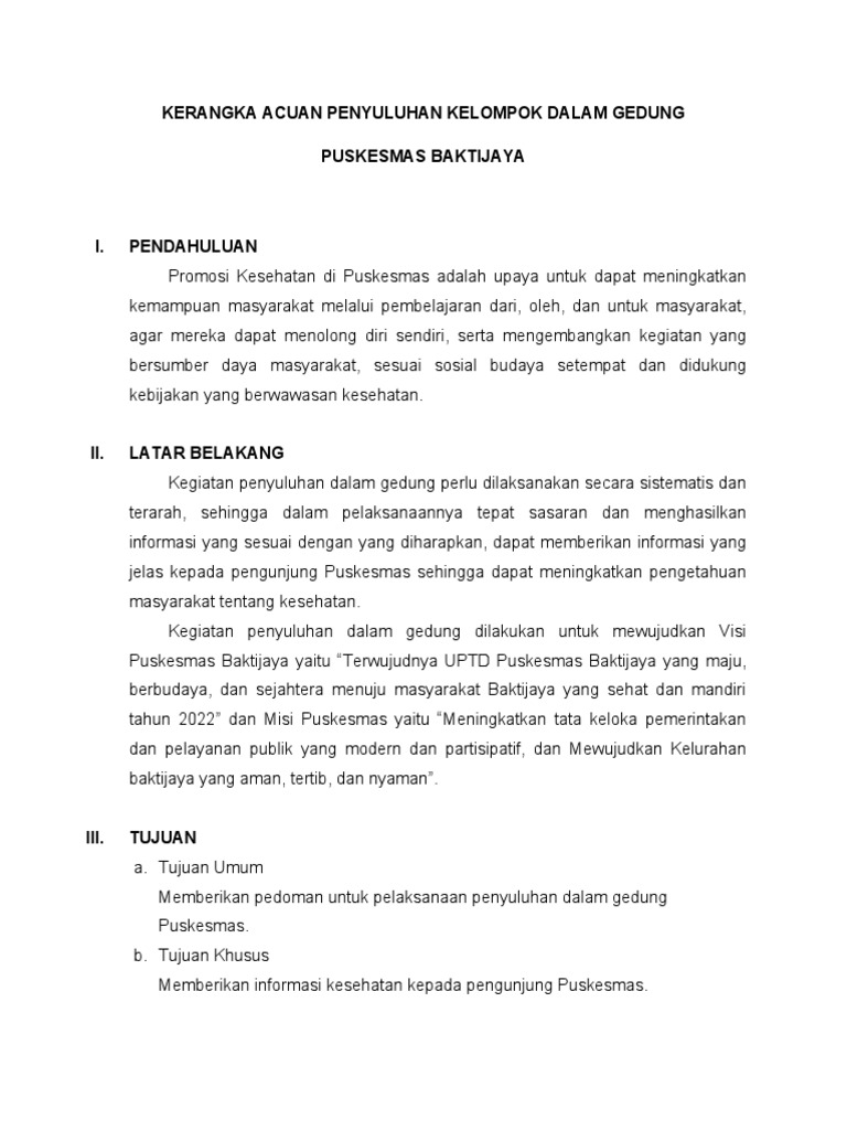 KAK Penyuluhan Dalam Gedung | PDF | Karier & Perkembangan | Seni