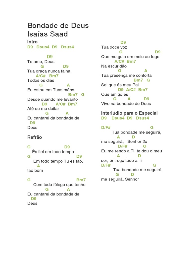 Bondade de Deus Isaías Saad | PDF Bondade de Deus Isaías Saad | PDF