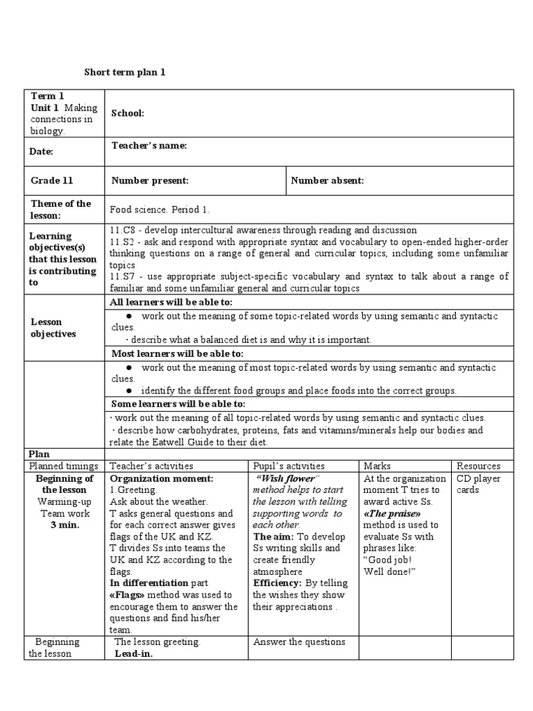 Term1 Grade11 ACTION | PDF | Learning | Vocabulary