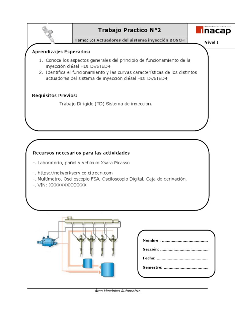 TP N°2 - Actuadores | PDF | Inyección de combustible | Vehículos