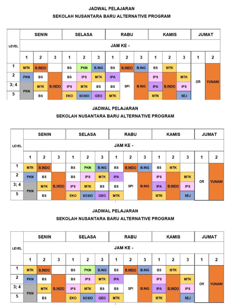 Jadwal Print | PDF
